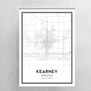 Kearney Map Print, Kearney Map Poster Wall Art, Ne City Map, Nebraska ...