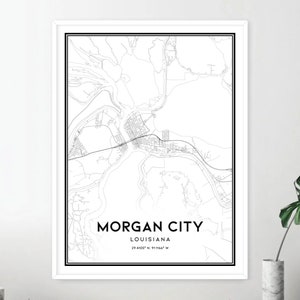 Morgan City Map Print, Morgan City Map Poster Wall Art, La City Map ...