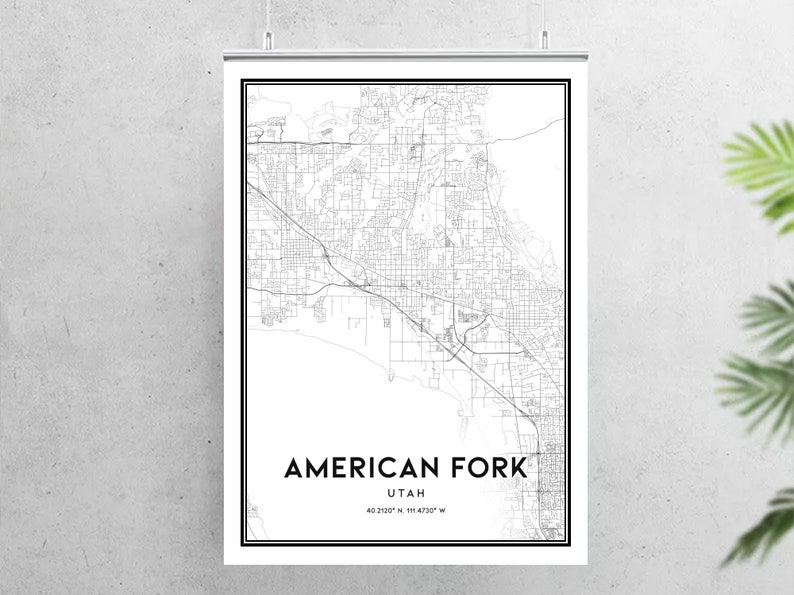 American Fork Map Print American Fork Map Poster Wall Art Ut - Etsy