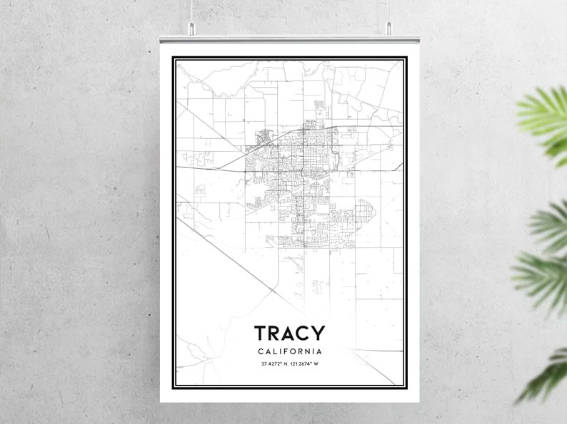 Tracy Map Print Tracy Map Poster Wall Art Ca City Map - Etsy
