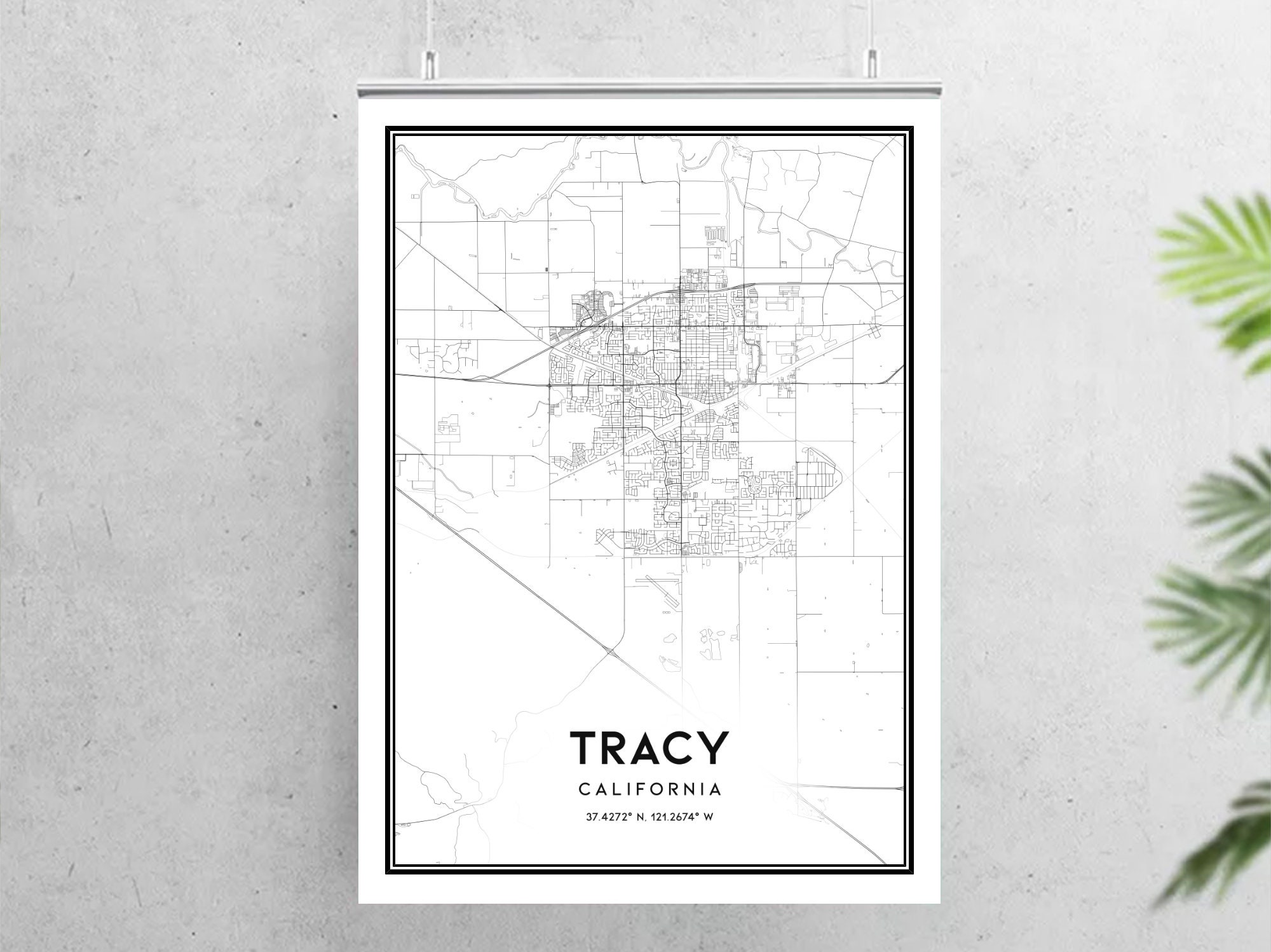 Tracy Map Print Tracy Map Poster Wall Art Ca City Map - Etsy