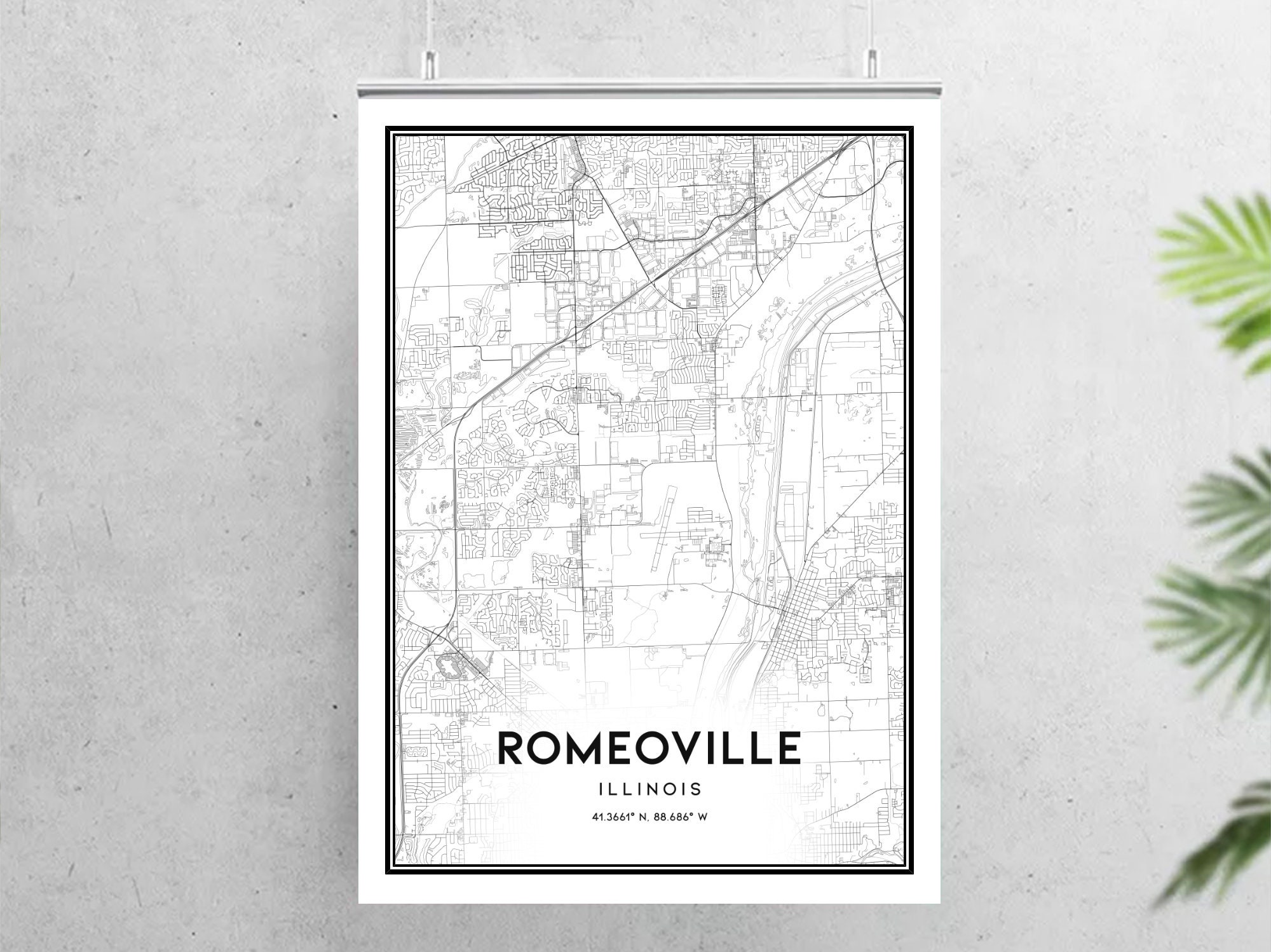 Romeoville Map Print, Romeoville Map Poster Wall Art, Il City Map ...