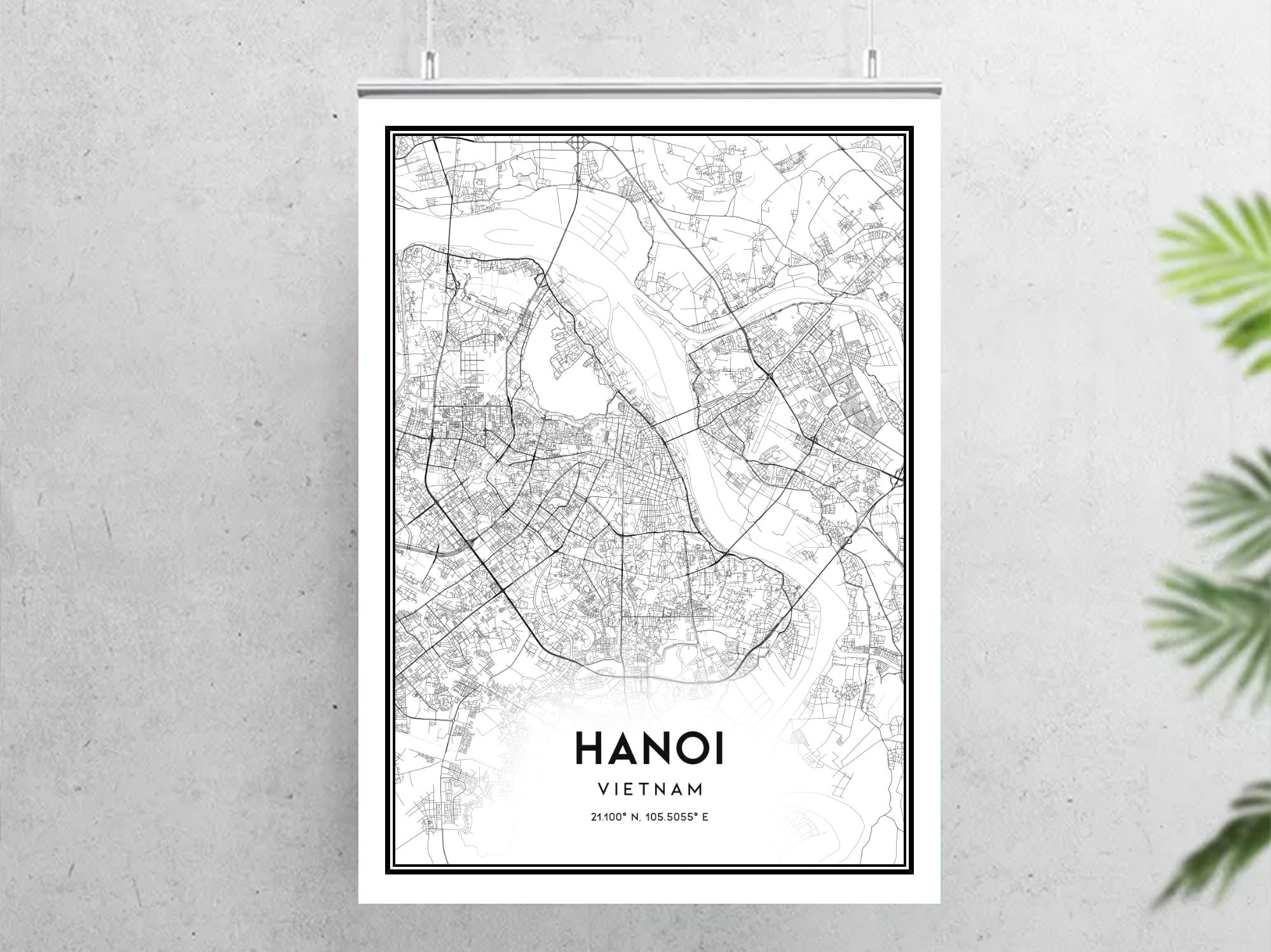 Hanoi Map Print, Hanoi Map Poster Wall Art, Hanoi City Map, Hanoi Print ...