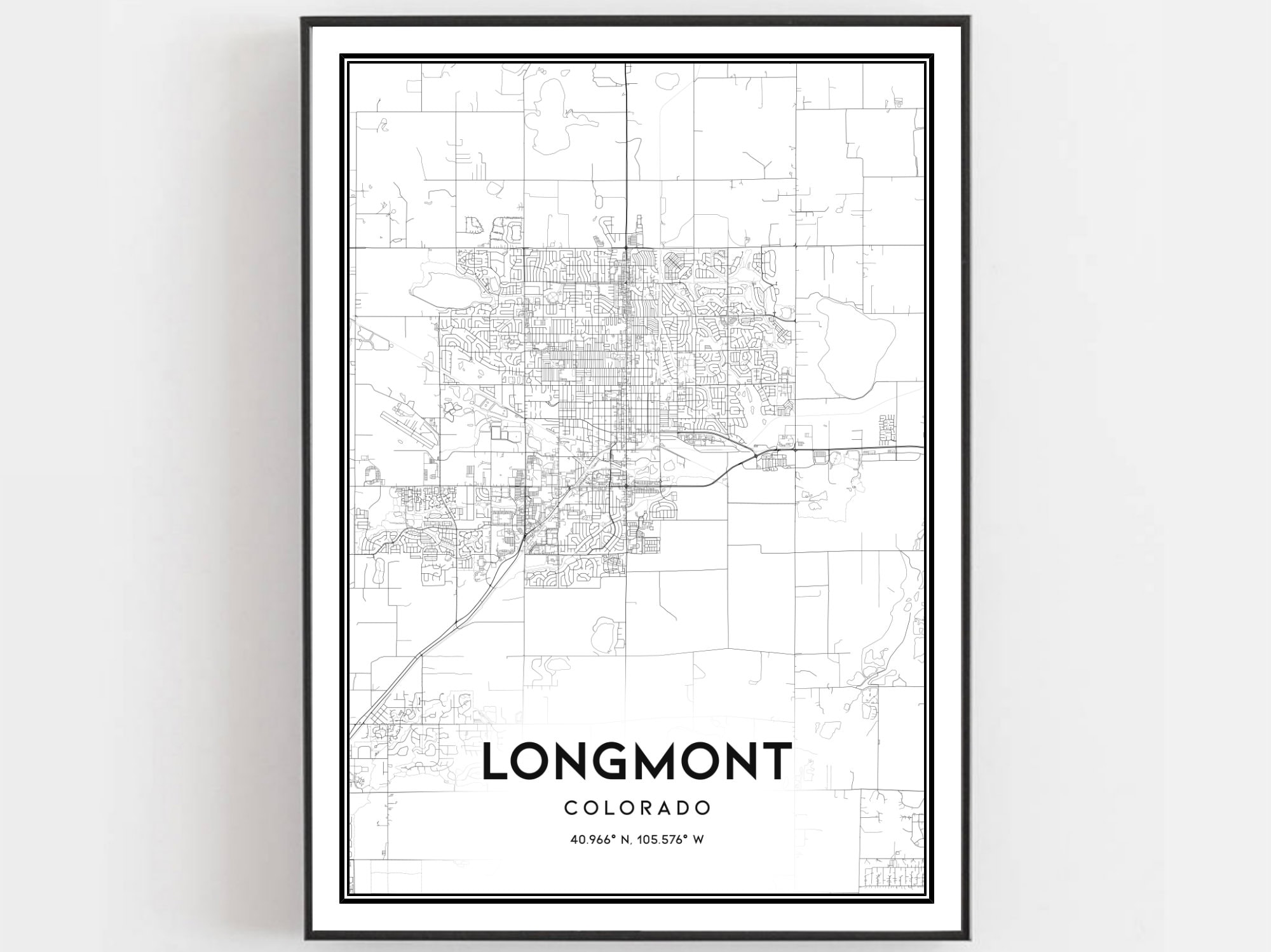 Longmont Map Print Longmont Map Poster Wall Art Co City Map | Etsy