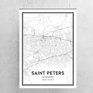 Saint Peters Map Print, Saint Peters Map Poster Wall Art, Mo City Map ...