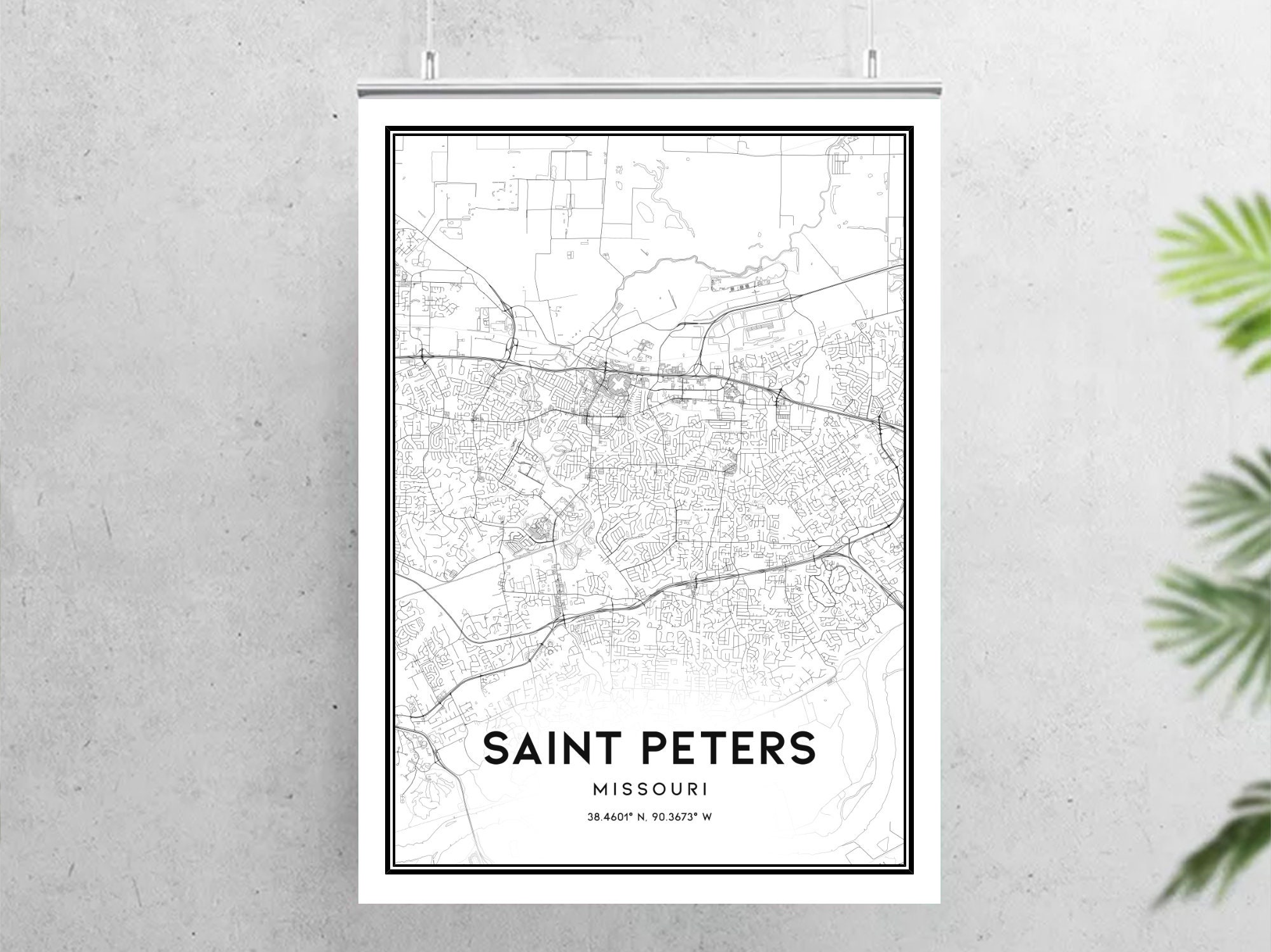 Saint Peters Map Print Saint Peters Map Poster Wall Art Mo - Etsy