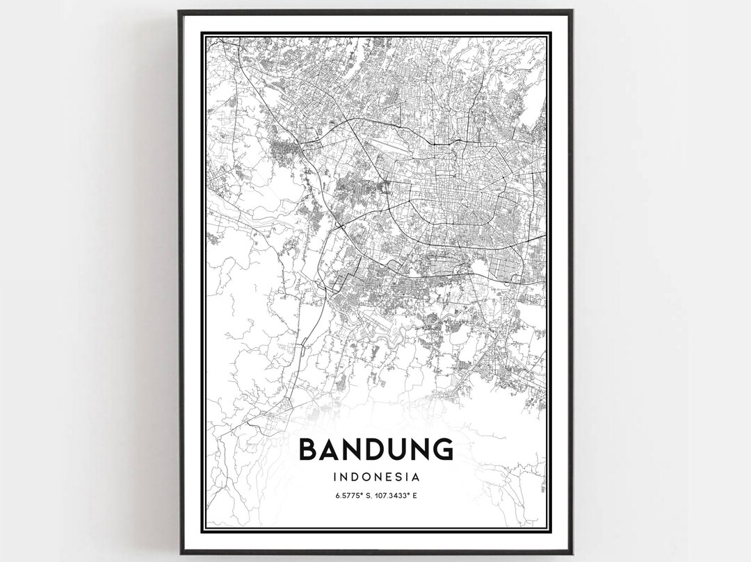 Bandung Map Print, Bandung Map Poster Wall Art, Bandung City Map ...