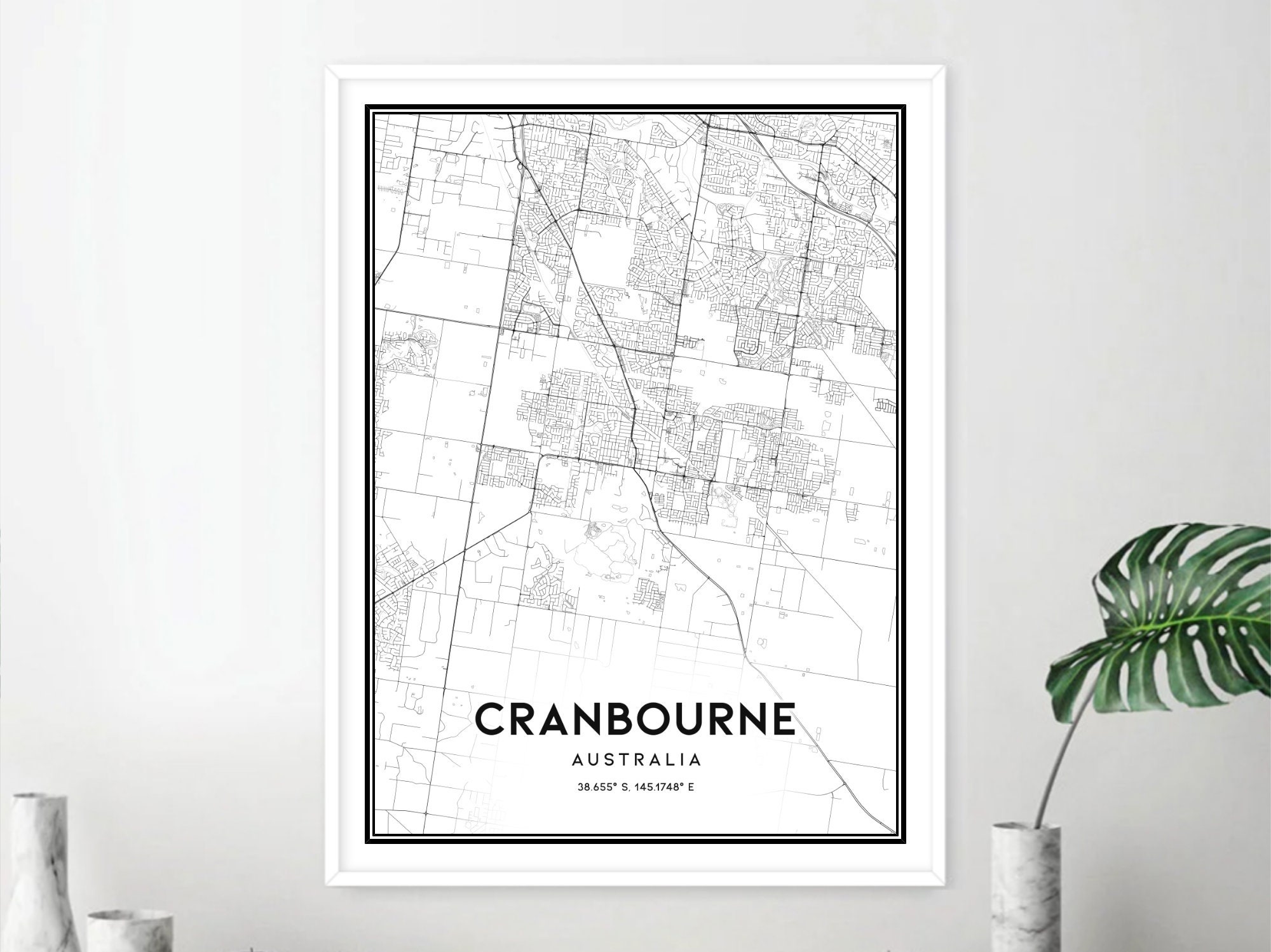 Cranbourne Map Print, Cranbourne Map Poster Wall Art, Cranbourne City ...