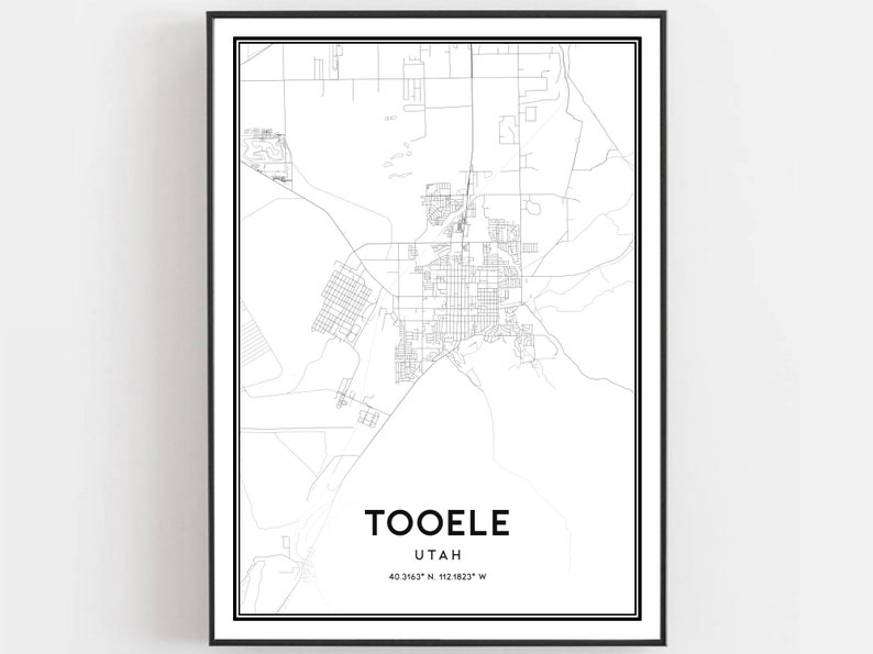 Tooele Map Print Tooele Map Poster Wall Art Ut City Map - Etsy
