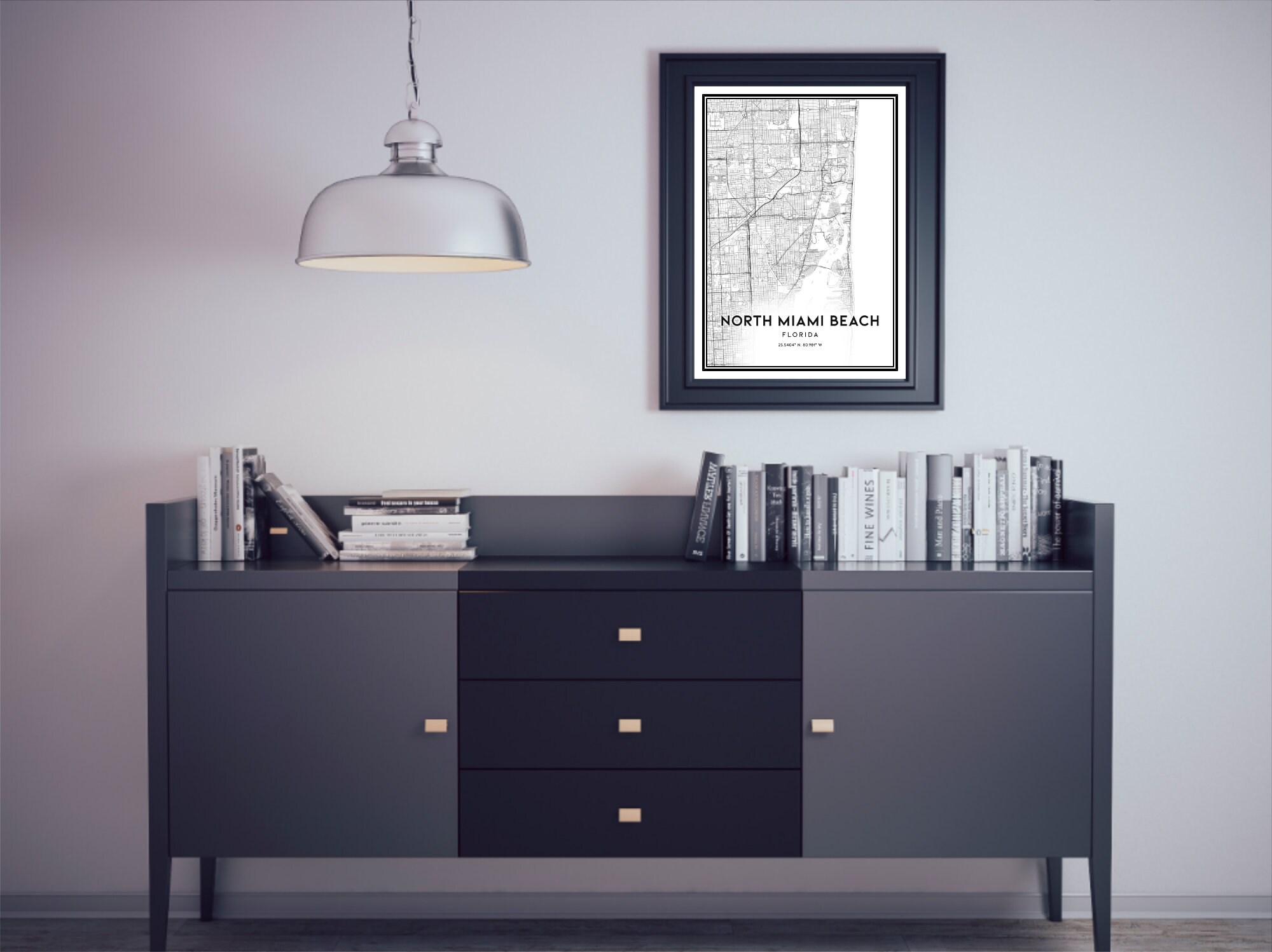 North Miami Beach Map Print North Miami Beach Map Poster Wall - Etsy