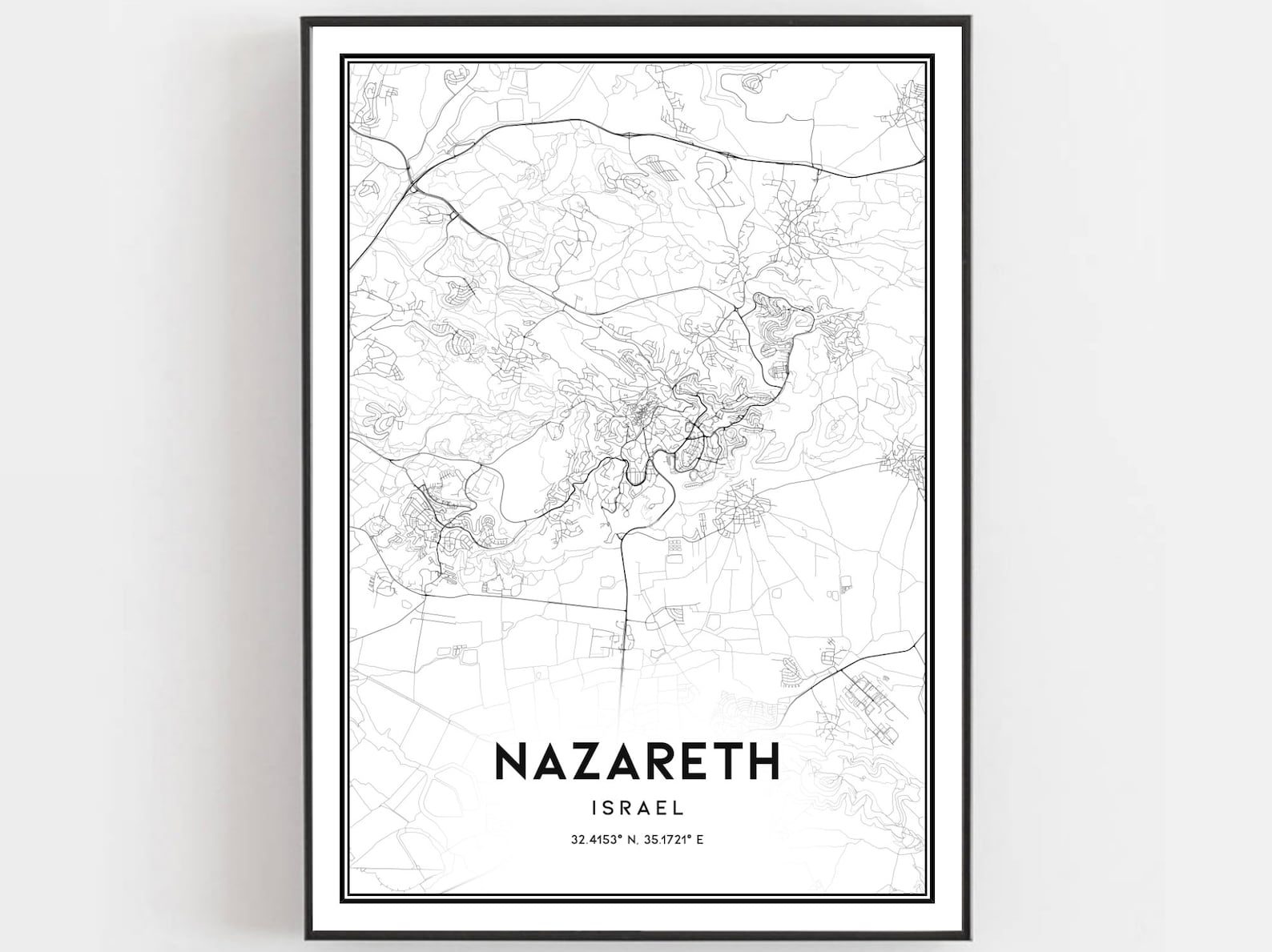 Nazareth Map Print Nazareth Map Poster Wall Art Nazareth - Etsy