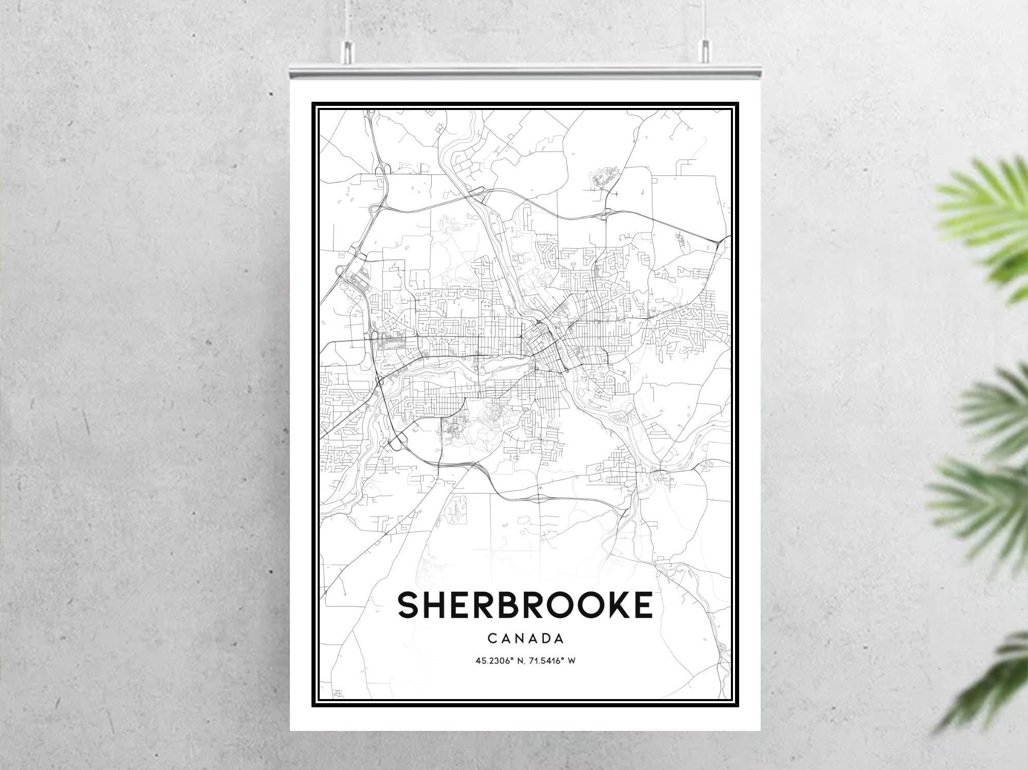 Sherbrooke Map Print, Sherbrooke Map Poster Wall Art, Sherbrooke City ...