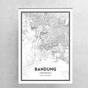 Bandung Map Print, Bandung Map Poster Wall Art, Bandung City Map ...