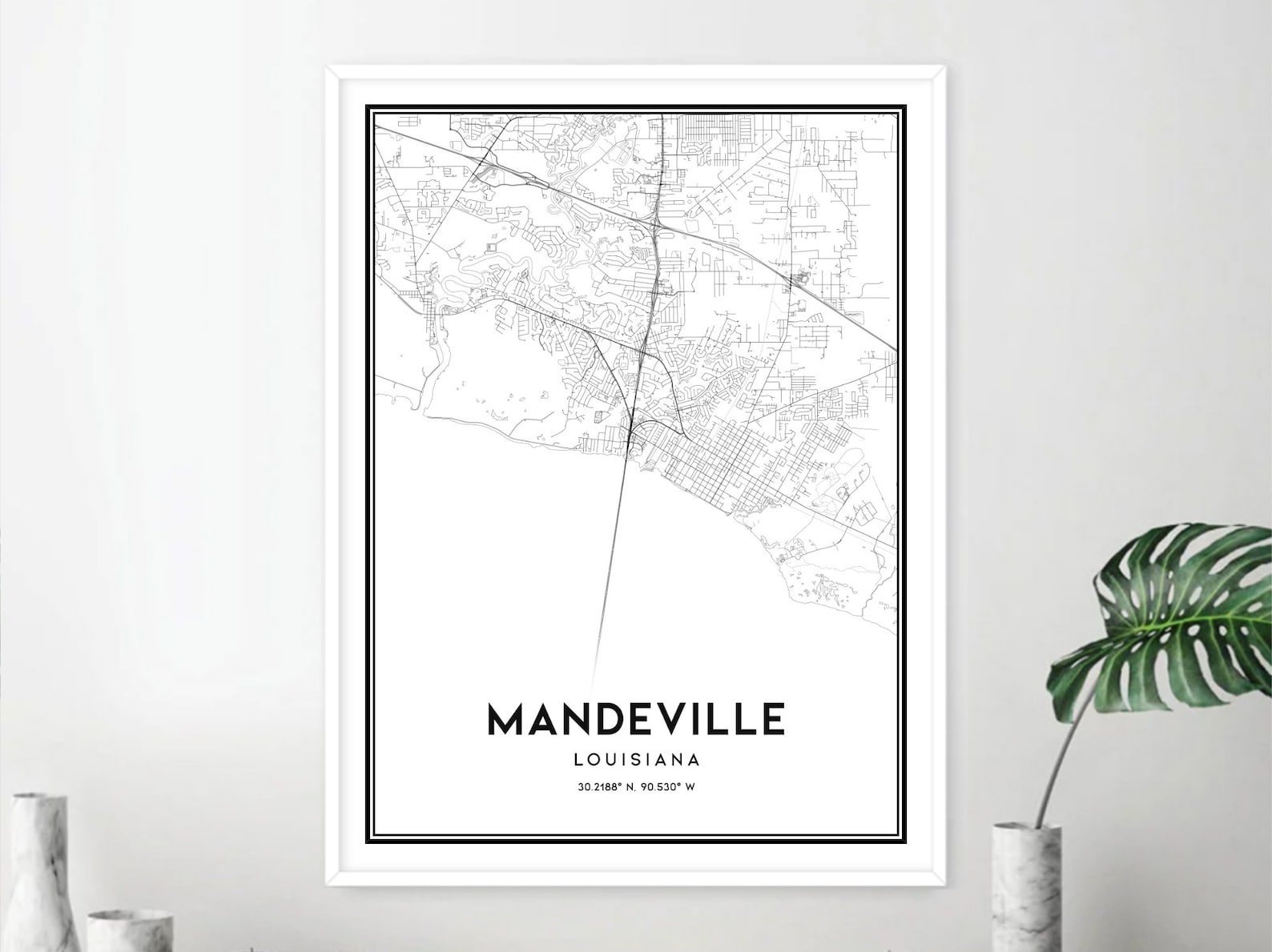 Mandeville Map Print Mandeville Map Poster Wall Art La City - Etsy