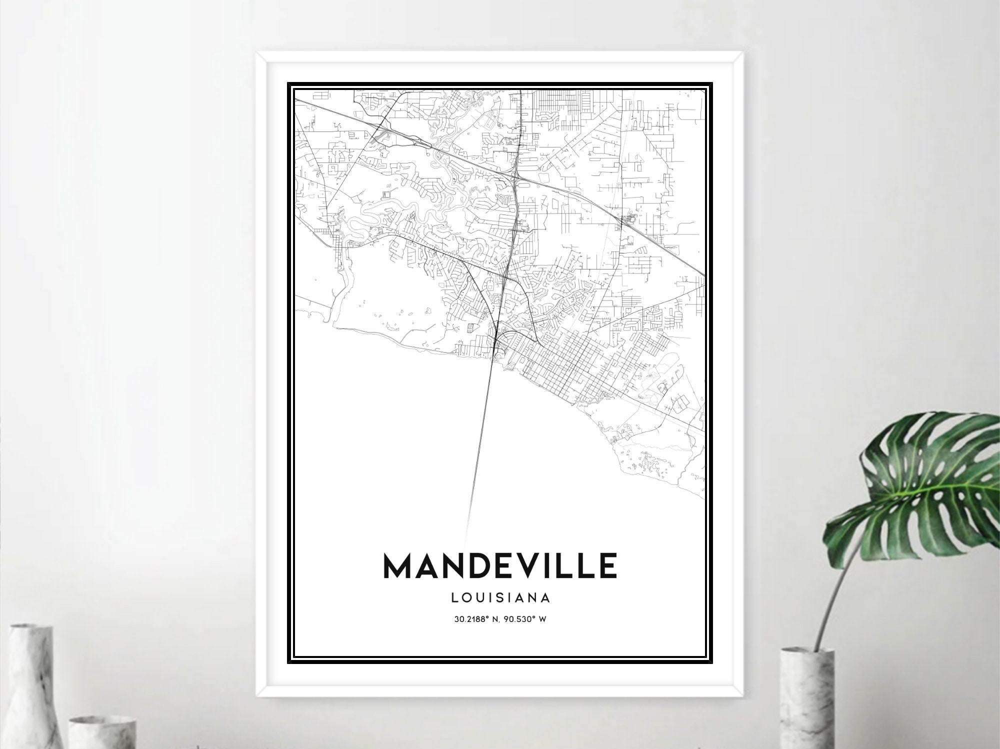 Mandeville Map Print Mandeville Map Poster Wall Art La City | Etsy