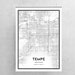 Tempe Map Print, Tempe Map Poster Wall Art, Az City Map, Arizona Print ...