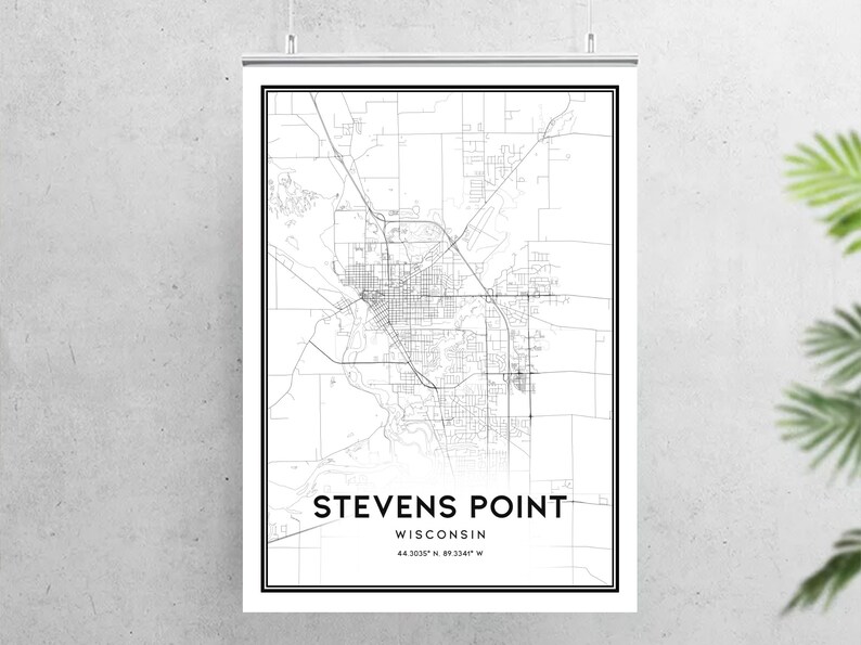 Stevens Point Map Print Stevens Point Map Poster Wall Art Wi - Etsy