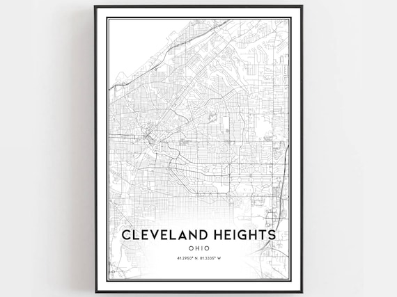 Cleveland Heights Map Print Cleveland Heights Map Poster Wall | Etsy
