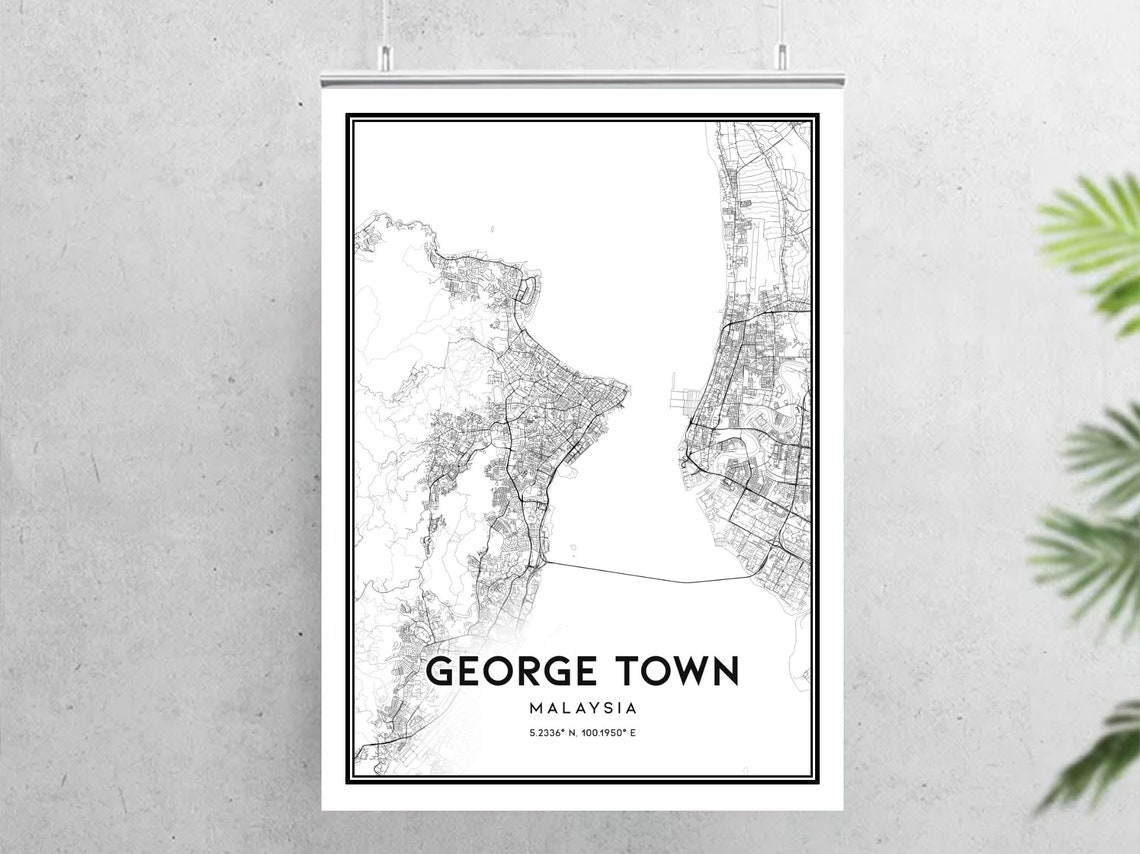 George Town Map Print George Town Map Poster Wall Art George | Etsy