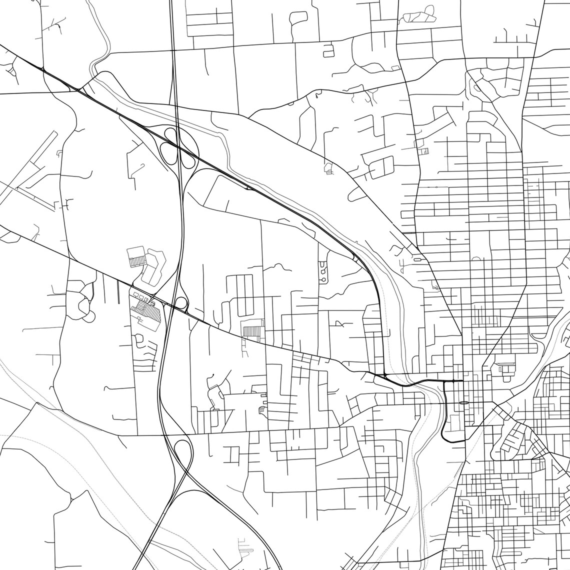 New Castle Map Print, New Castle Map Poster Wall Art, Pa City Map ...