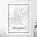 Birmingham Map Print Birmingham Map Poster Wall Art Al City - Etsy