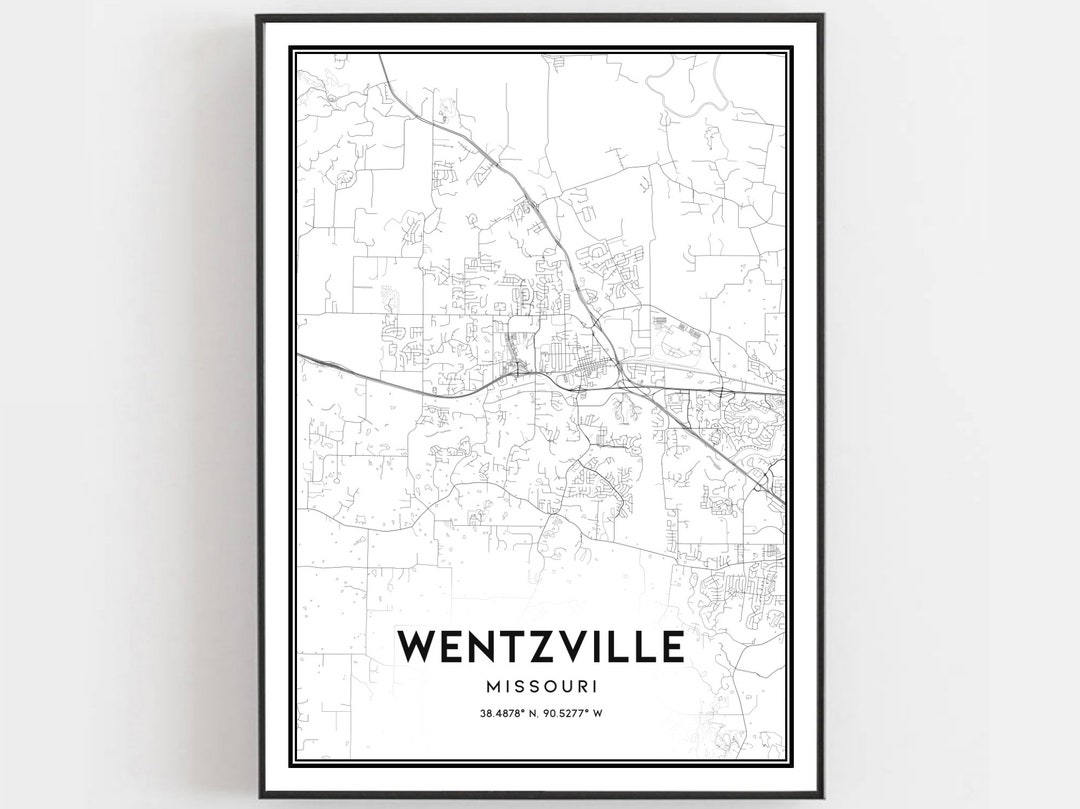 Wentzville Map Print, Wentzville Map Poster Wall Art, Mo City Map ...