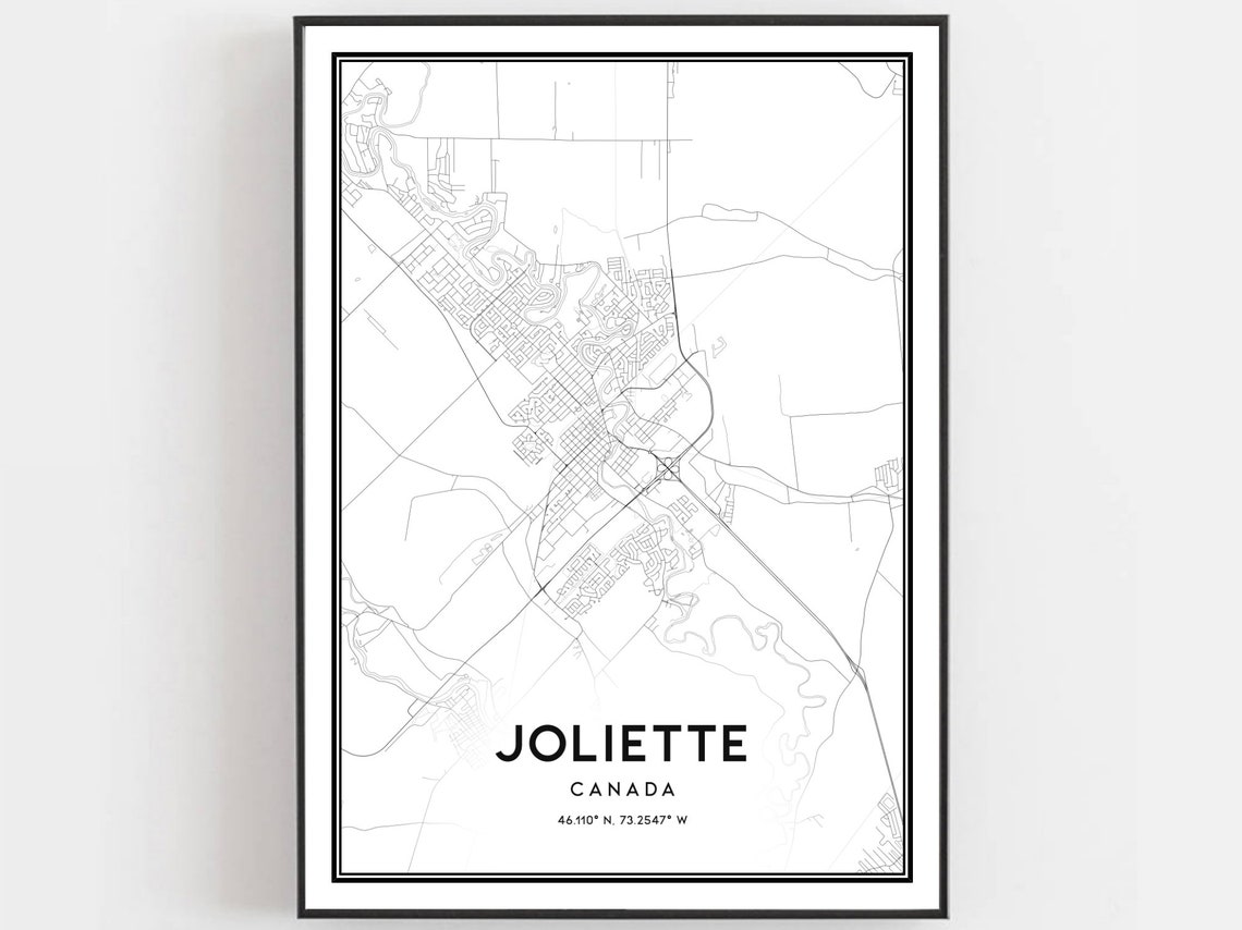 Joliette Map Print Joliette Map Poster Wall Art Joliette - Etsy