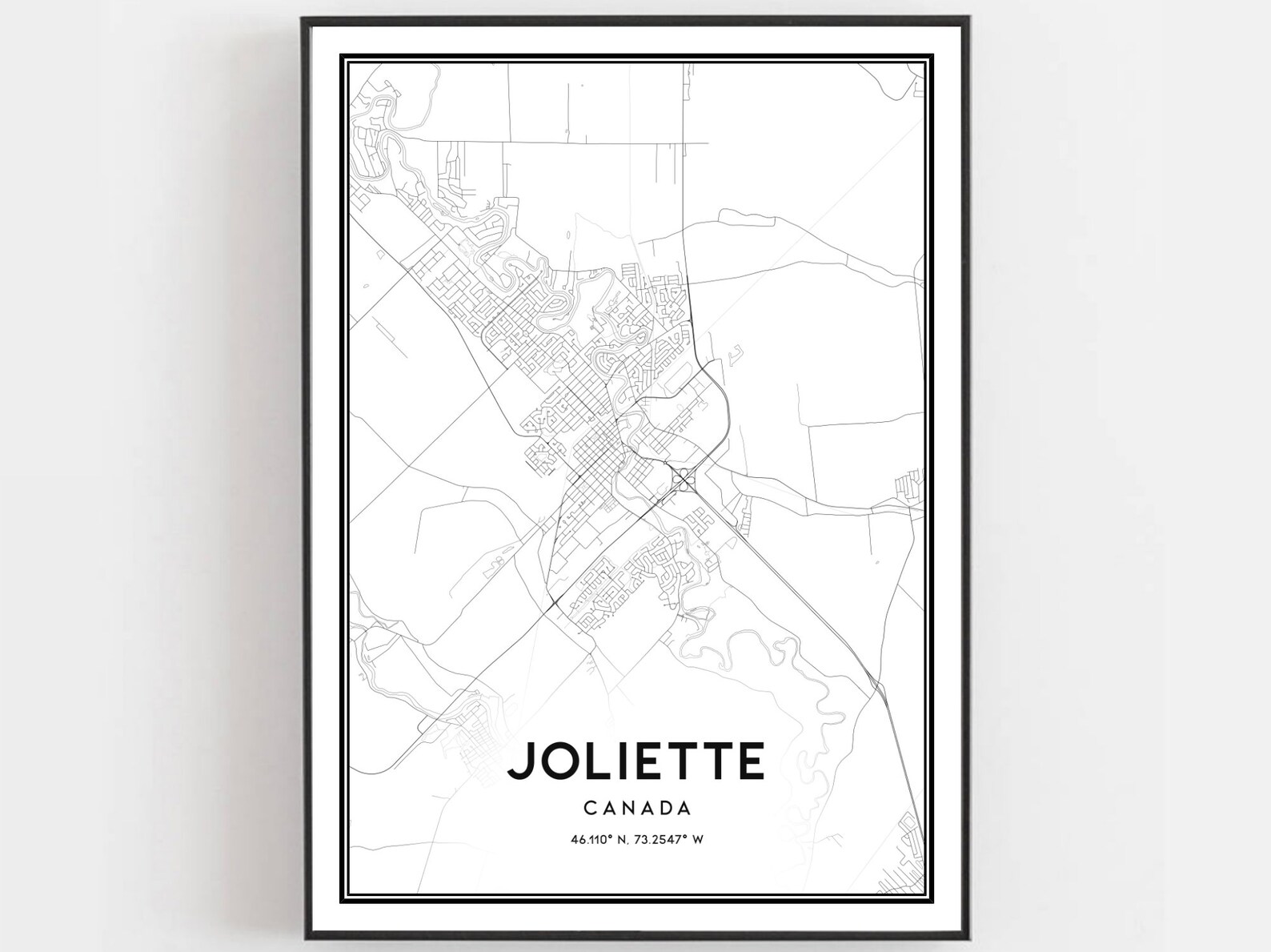Joliette Map Print Joliette Map Poster Wall Art Joliette | Etsy España