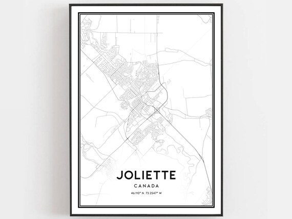 Joliette Map Print Joliette Map Poster Wall Art Joliette | Etsy