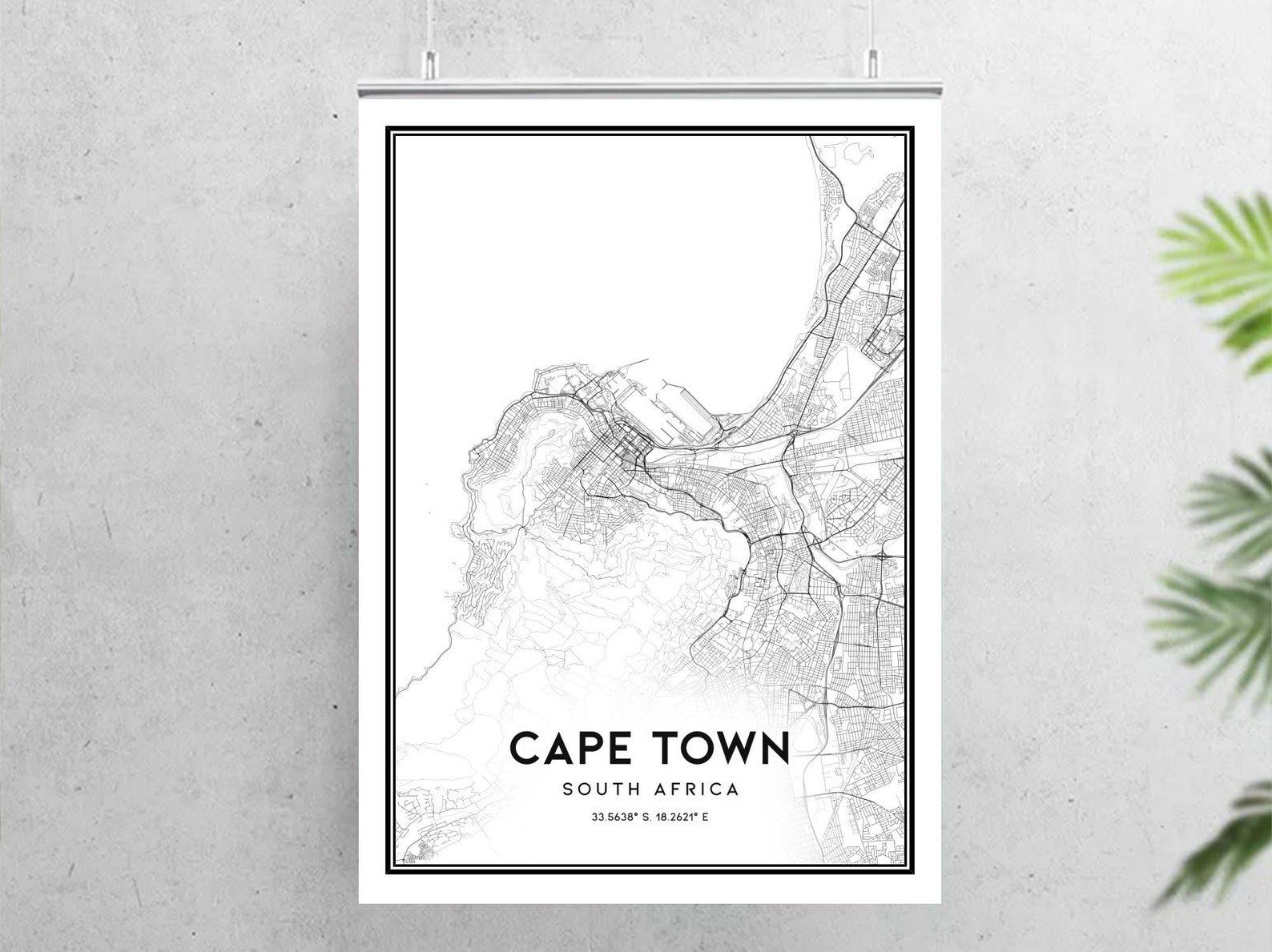 Cape Town Map Print Cape Town Map Poster Wall Art Cape Town | Etsy