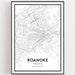 Roanoke Map Print Roanoke Map Poster Wall Art Va City Map - Etsy