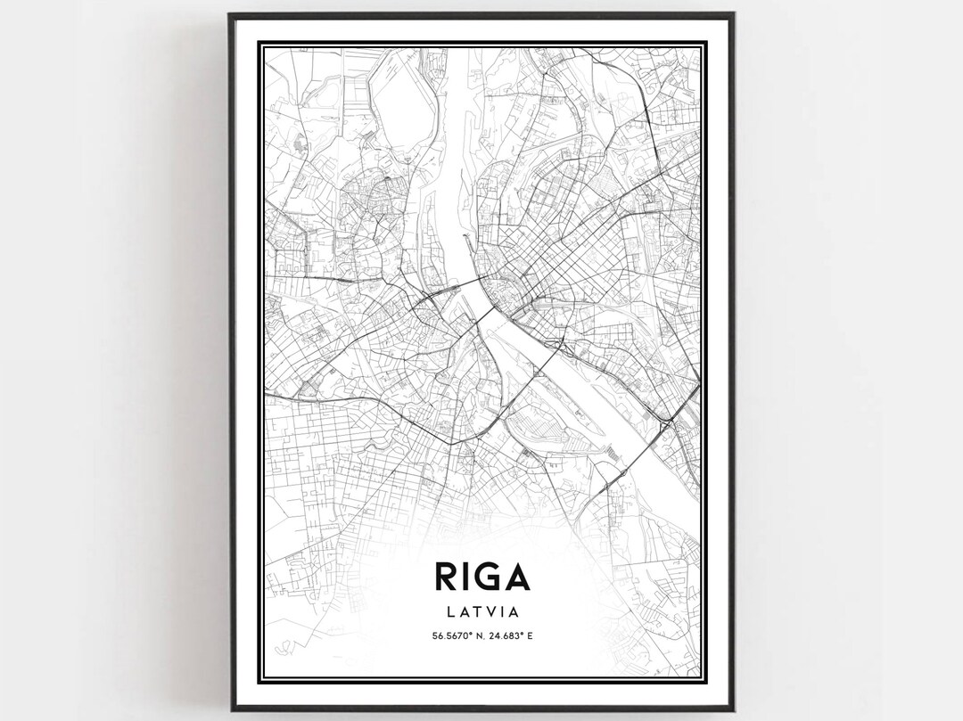 Riga Map Print, Riga Map Poster Wall Art, Riga City Map, Riga Print ...