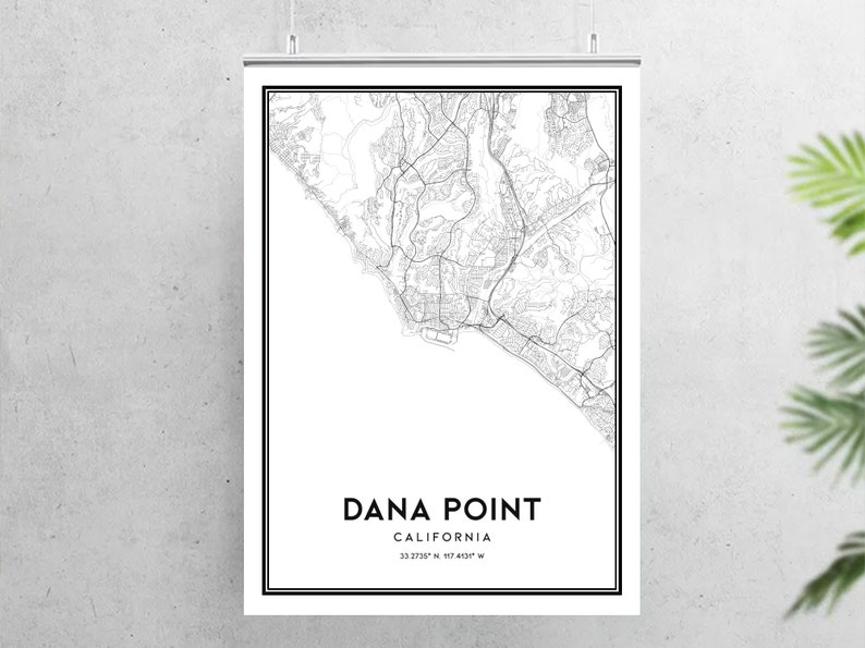 Dana Point Map Print Dana Point Map Poster Wall Art Ca City - Etsy