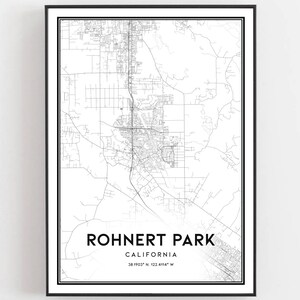 Rohnert Park Map Print, Rohnert Park Map Poster Wall Art, Ca City Map ...