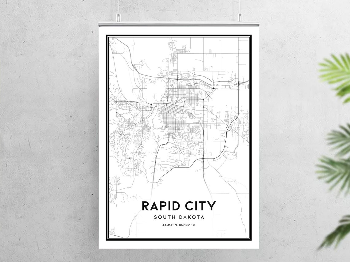 Rapid City Map Print, Rapid City Map Poster Wall Art, Sd City Map ...
