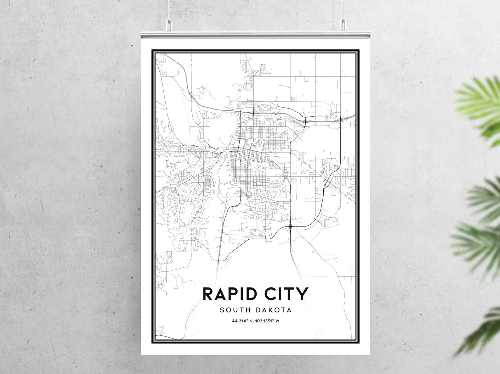Rapid City Map Print, Rapid City Map Poster Wall Art, Sd City Map ...