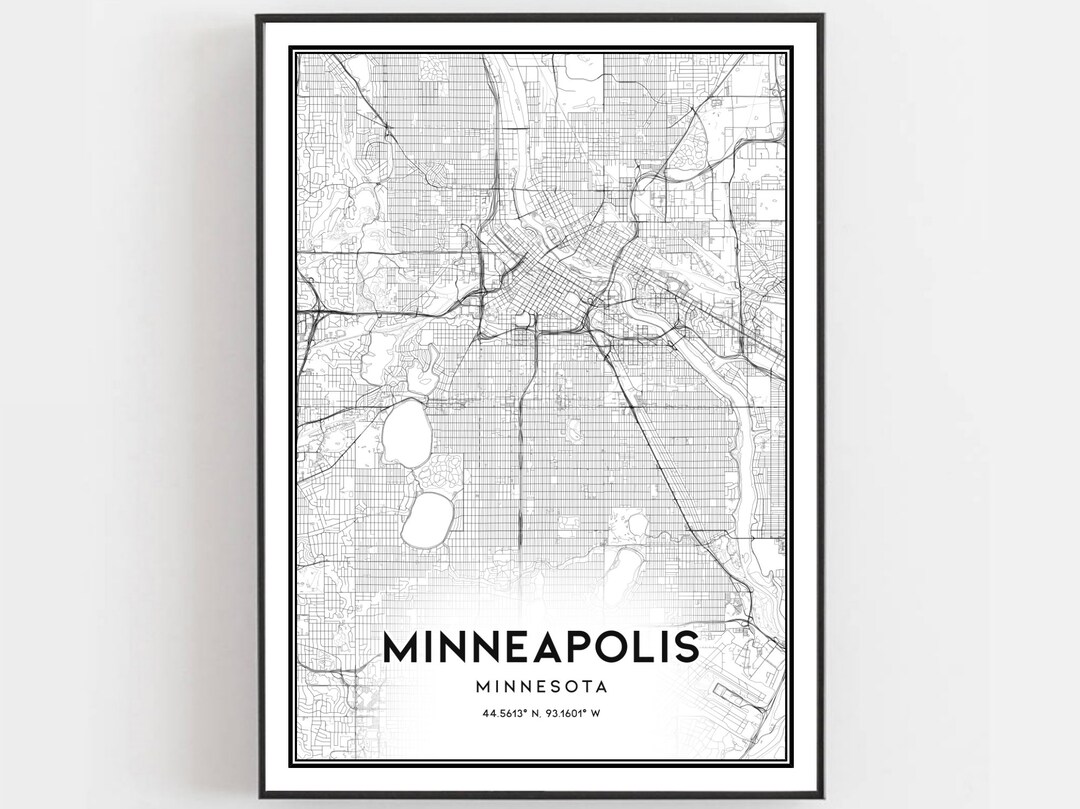 Minneapolis Map Print, Minneapolis Map Poster Wall Art, Mn City Map ...