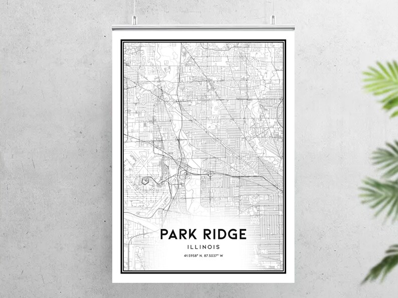 Park Ridge Map Print, Park Ridge Map Poster Wall Art, Il City Map ...