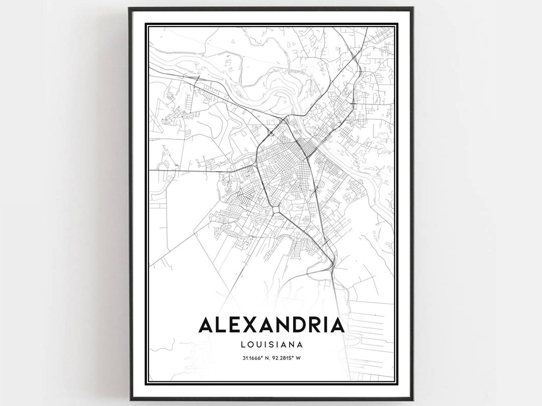 Alexandria Map Print, Alexandria Map Poster Wall Art, La City Map ...