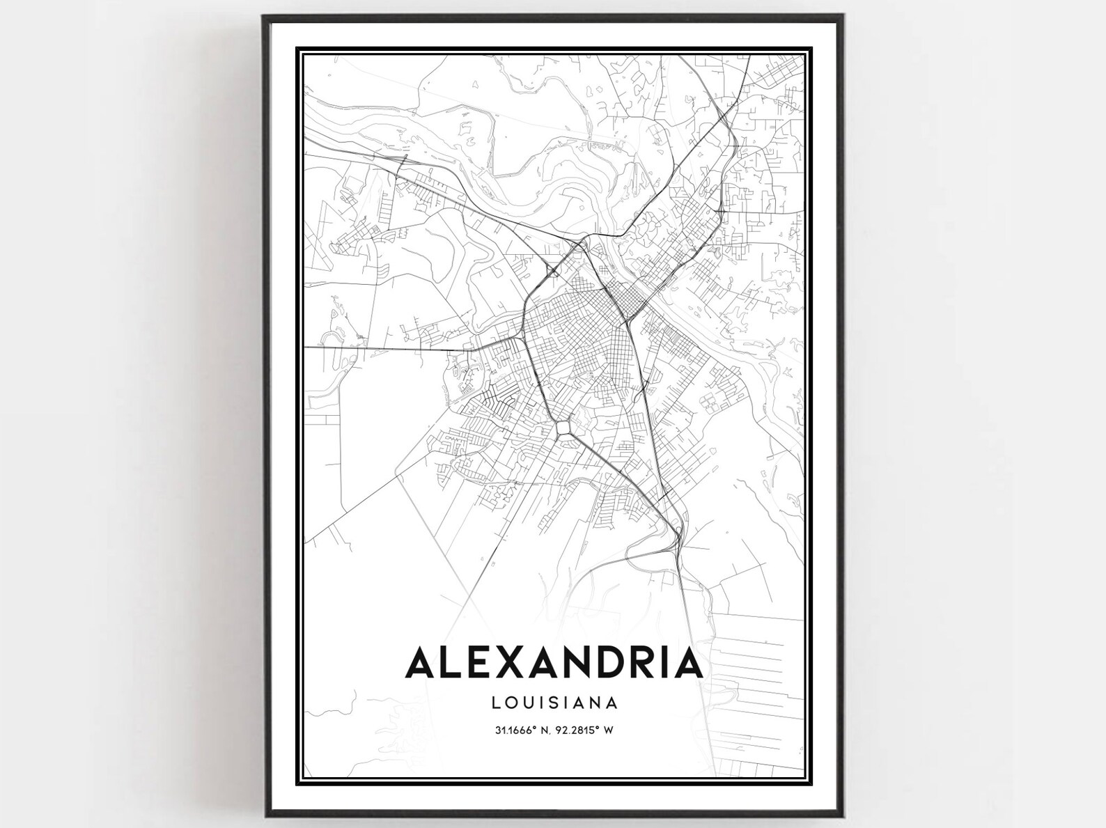 Alexandria Map Print Alexandria Map Poster Wall Art La City | Etsy