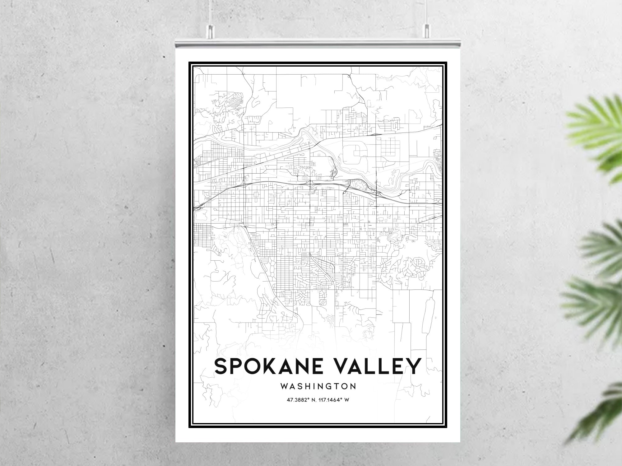 Spokane Valley Map Print Spokane Valley Map Poster Wall Art | Etsy