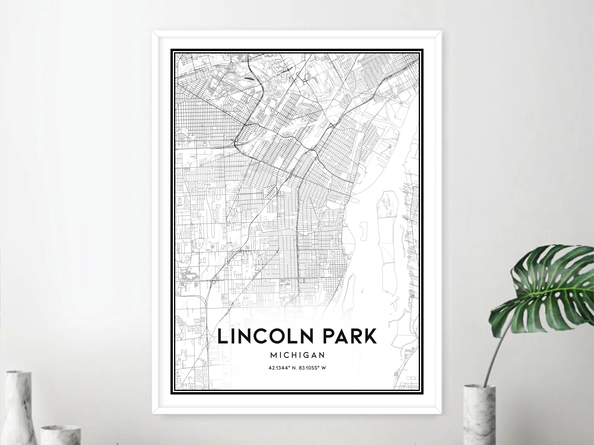 Lincoln Park Map Print Lincoln Park Map Poster Wall Art Mi - Etsy