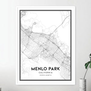 Menlo Park Map Print, Menlo Park Map Poster Wall Art, Ca City Map ...
