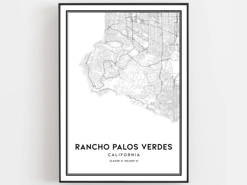 Rancho Palos Verdes Map Print Rancho Palos Verdes Map Poster - Etsy