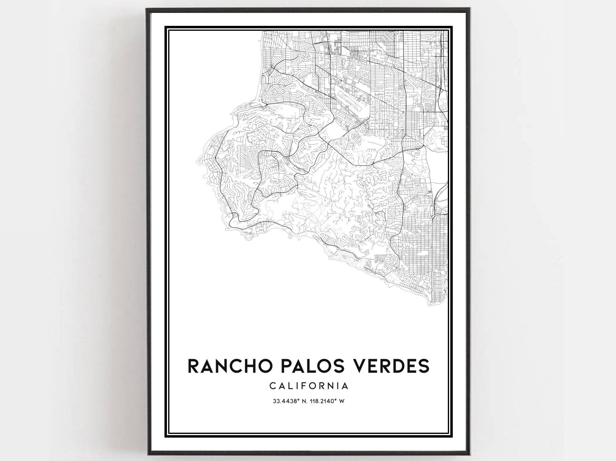 Rancho Palos Verdes Map Print Rancho Palos Verdes Map Poster - Etsy