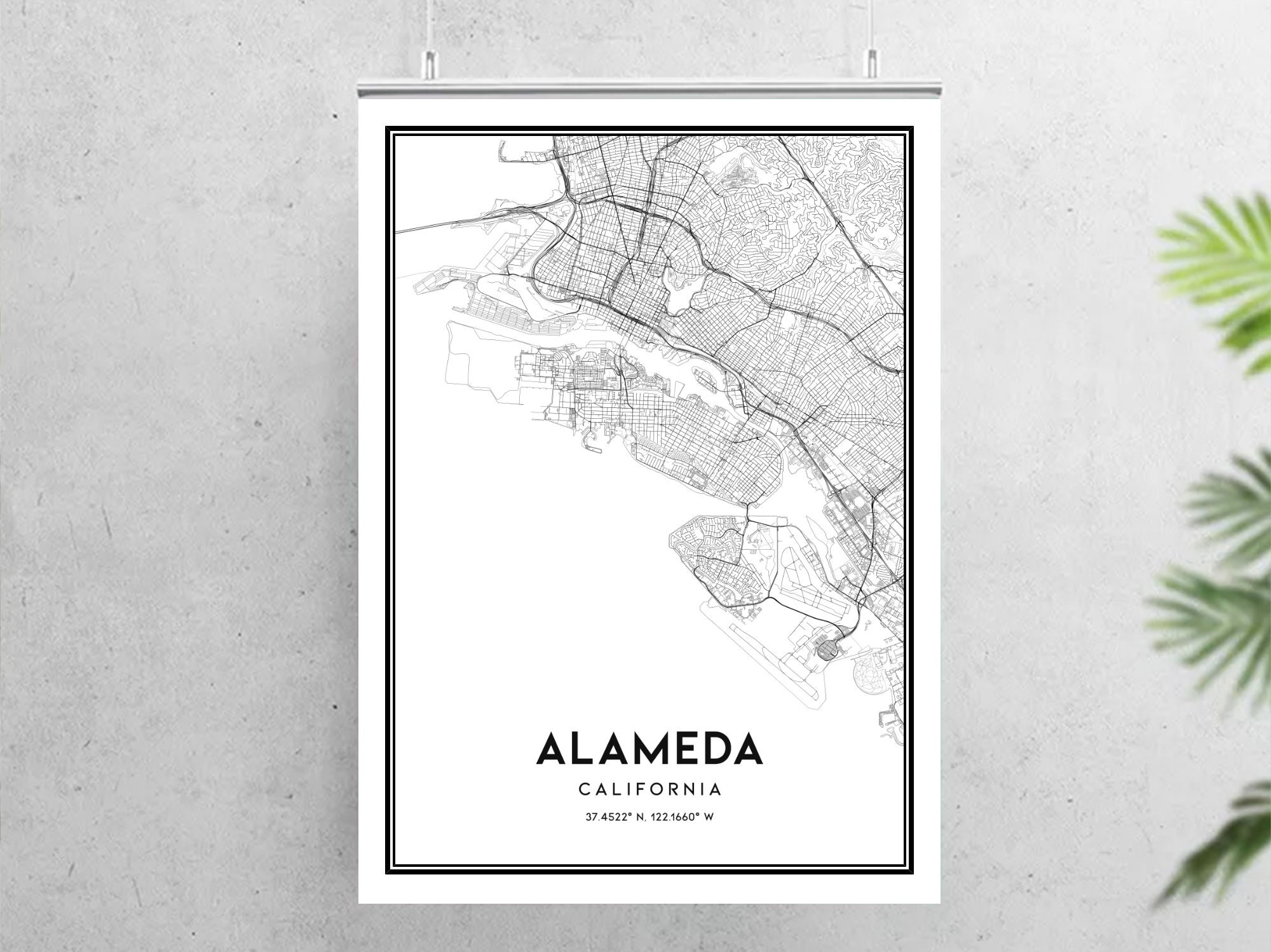 Alameda Map Print Alameda Map Poster Wall Art Ca City Map | Etsy