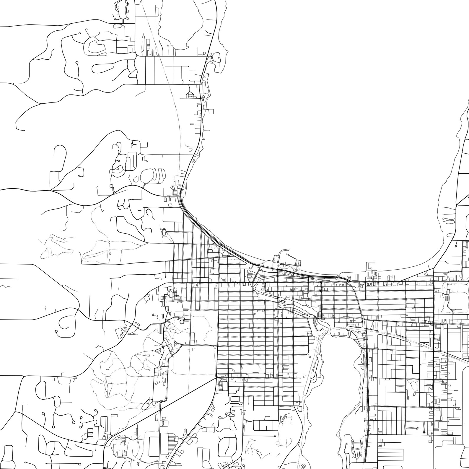 Traverse City Map Print, Traverse City Map Poster Wall Art, Mi City Map ...
