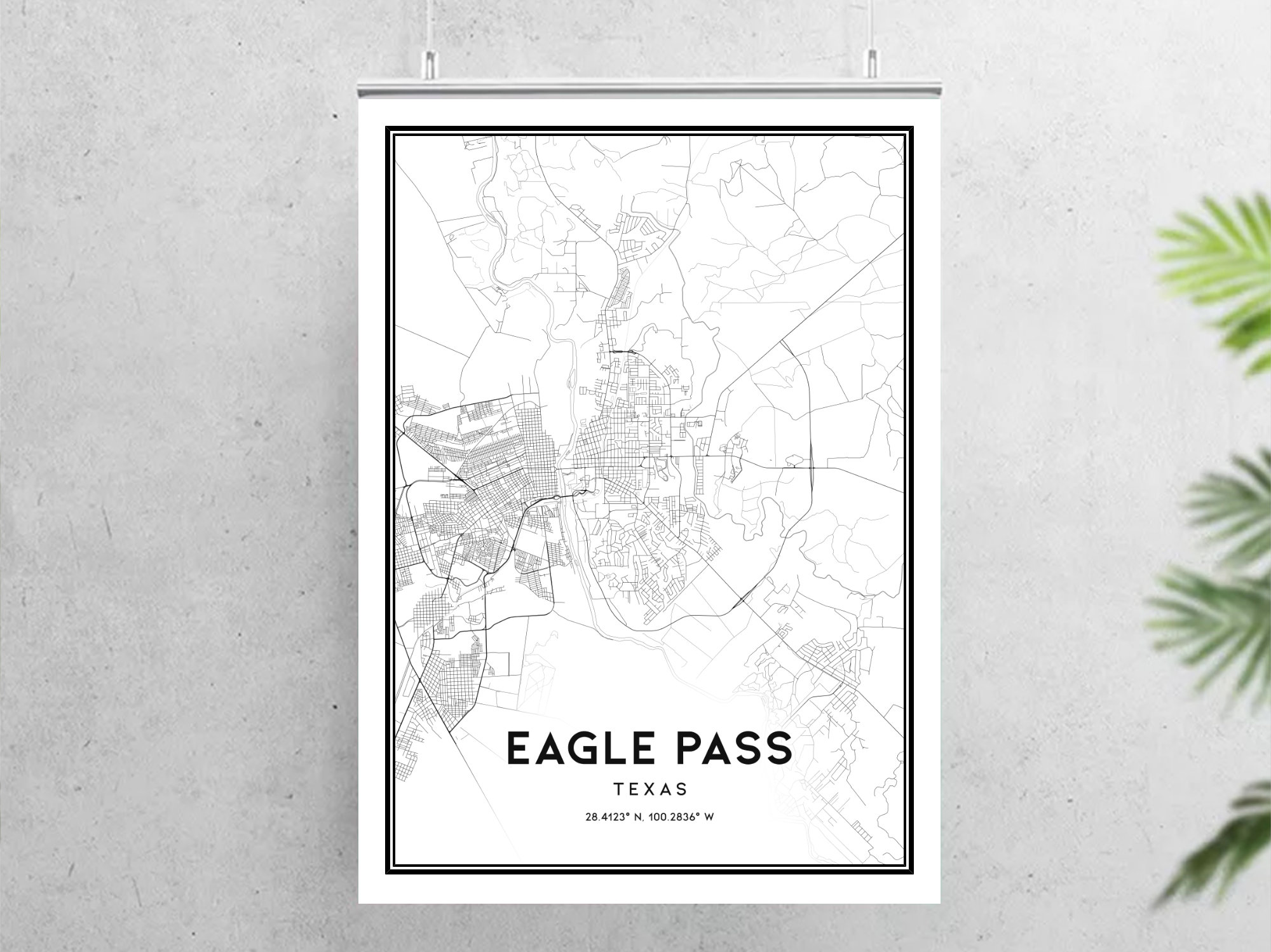 Eagle Pass Map Print, Eagle Pass Map Poster Wall Art, Tx City Map ...
