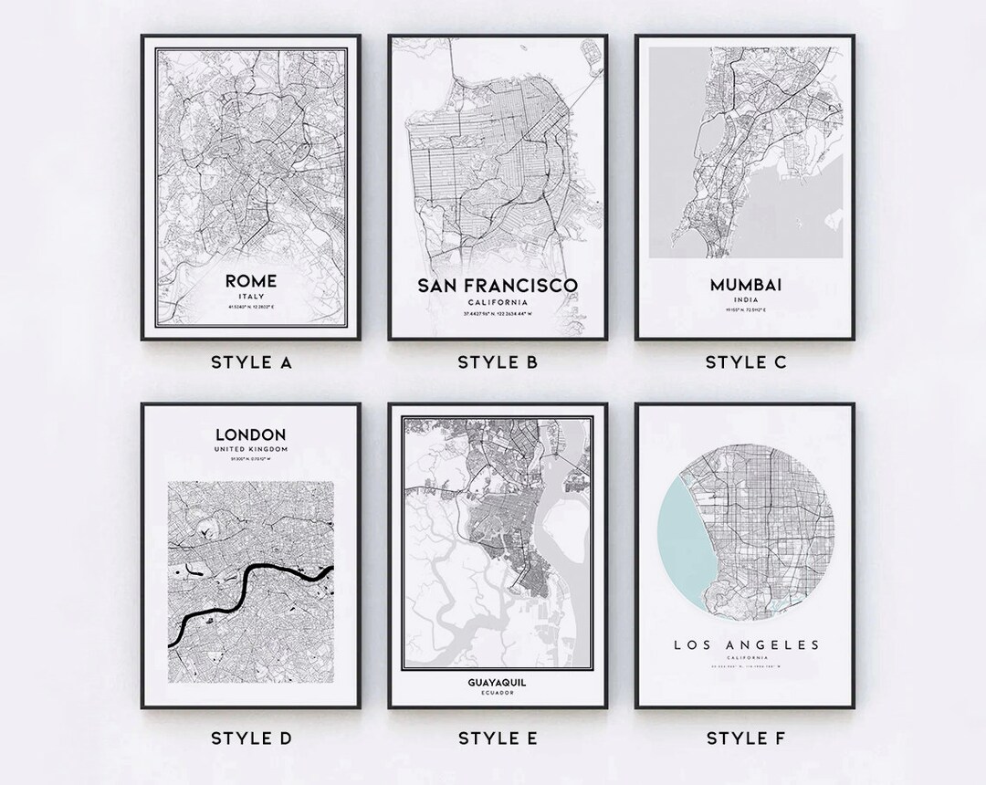 Custom Map Location Map Personalized Gifts Any City Map Hometown Map ...