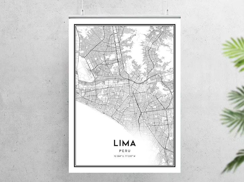 Lima Map Print Lima Map Poster Wall Art Lima City Map Lima | Etsy